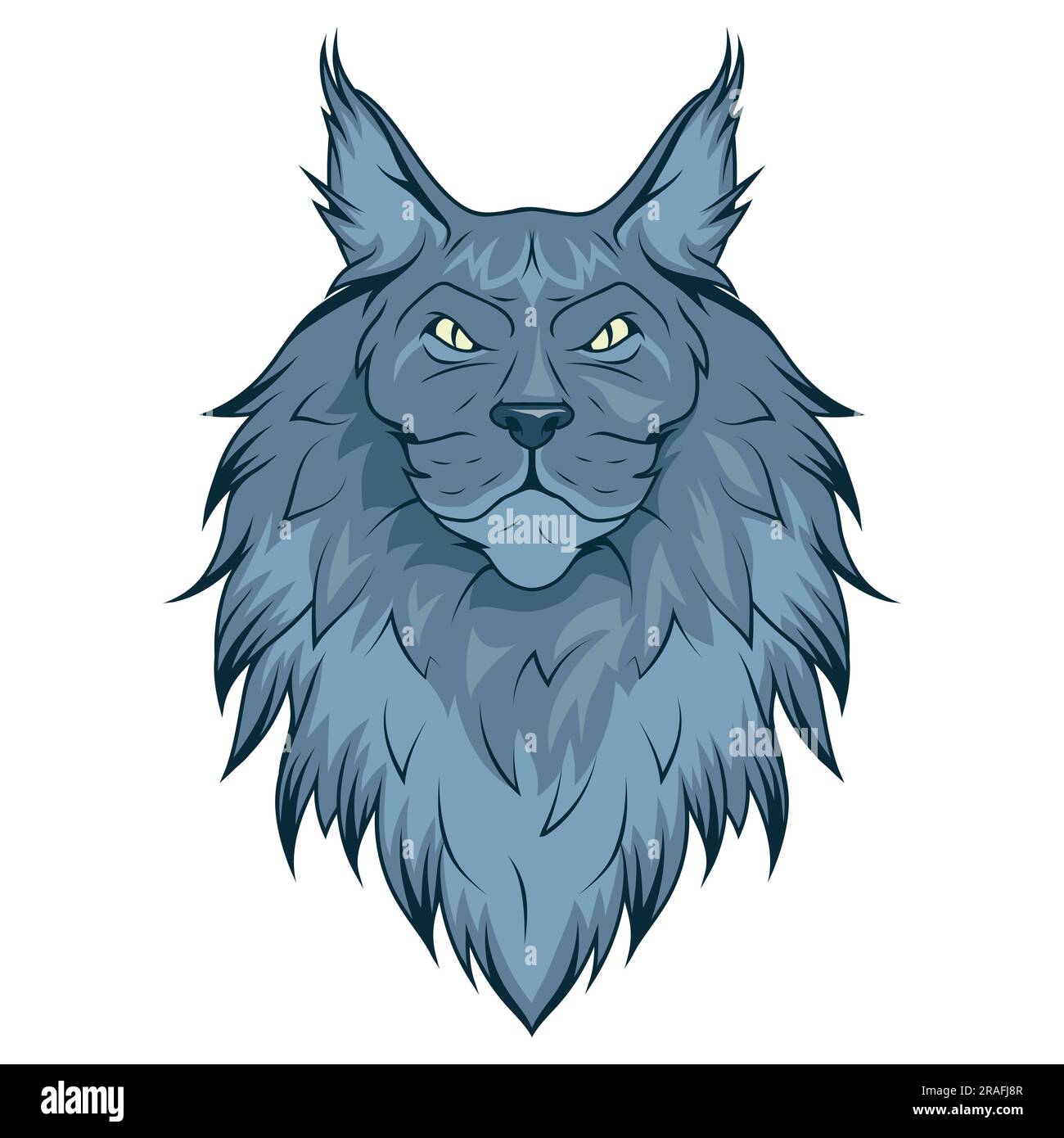 Maine Coon cat. Vector illustration of a Kitten ginger. Illustration ...