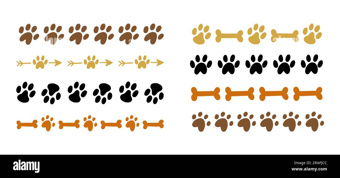 Dog Paw Print Borders