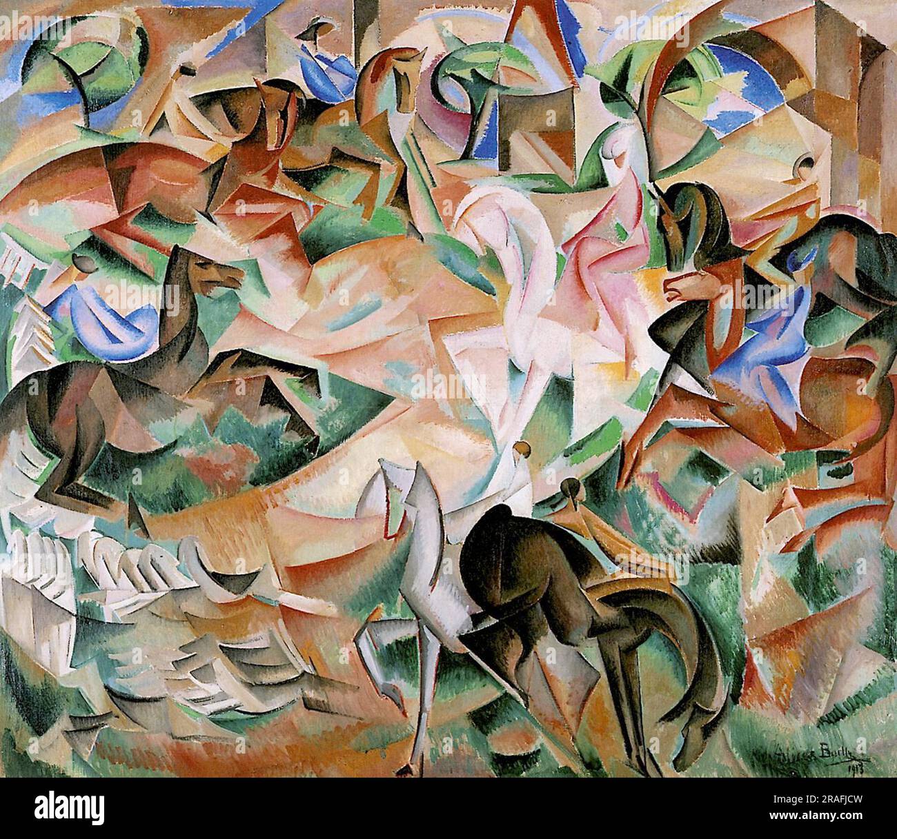 Equestrian Fantasy with Pink Lady 1913 by Alice Bailly Stock Photo - Alamy