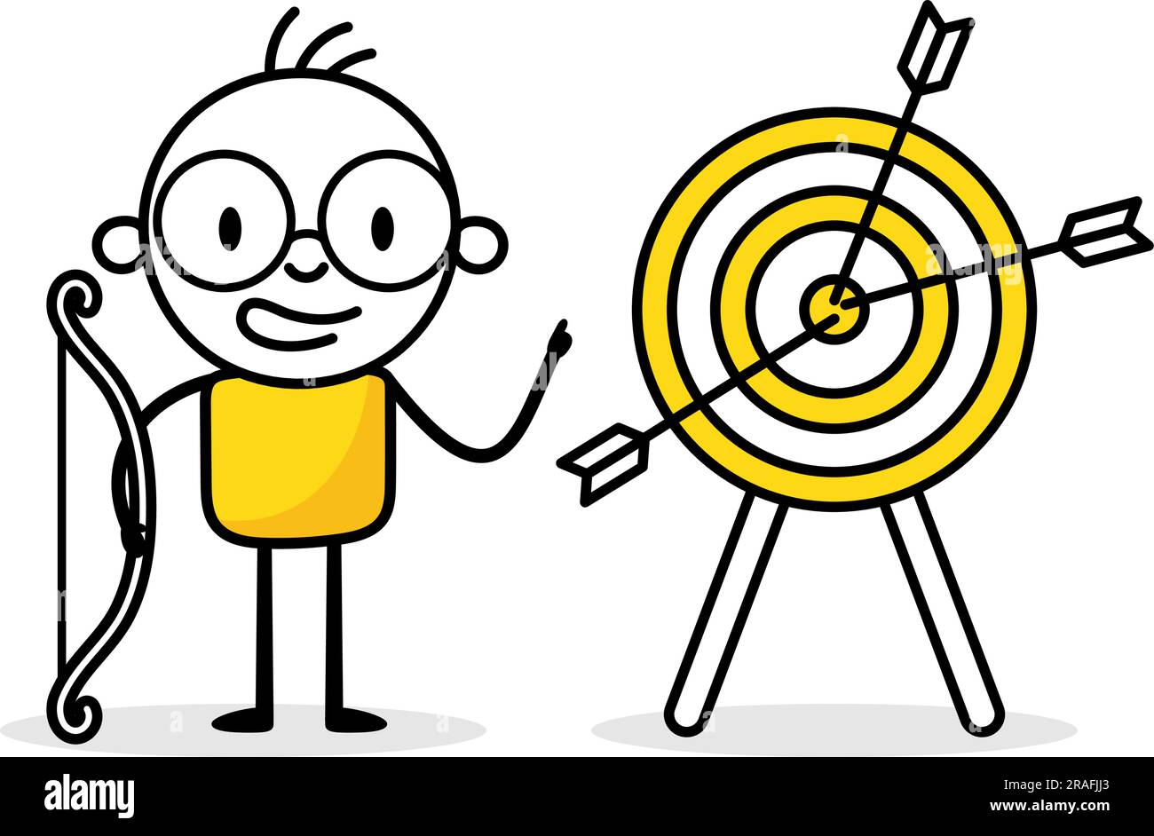 Business cartoon hitting target hi-res stock photography and images - Alamy