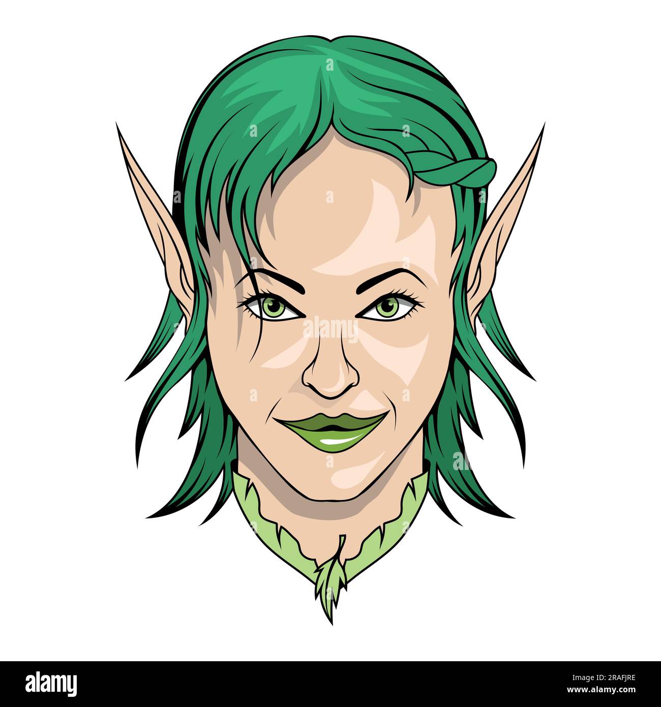 elf girl. Vector illustration of a beautiful young fairy elf girl ...