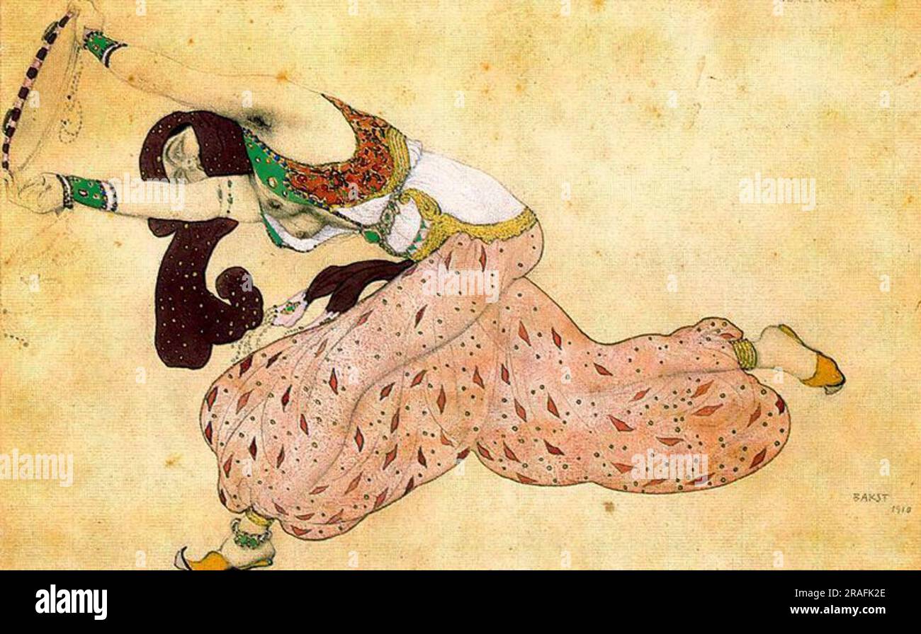 Costume Design for 'Scheherazade' 1910 by Leon Bakst Stock Photo - Alamy