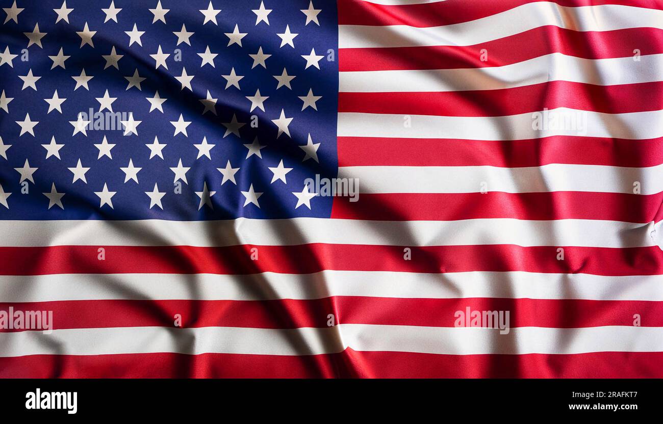 Textile pleated American flag laying on flatness Stock Photo - Alamy