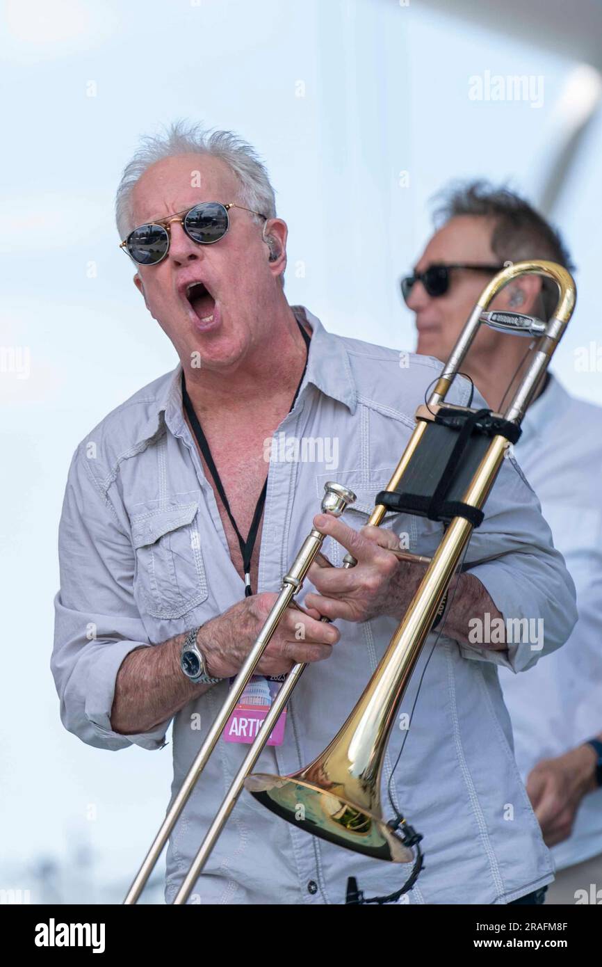 Washington, United States. 03rd July, 2023. Trombone player James ...