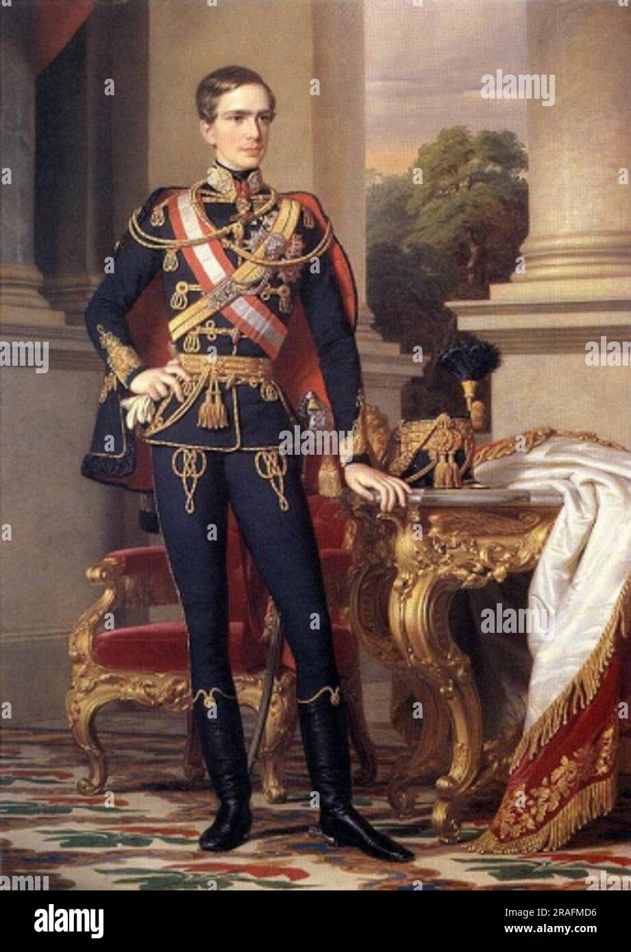 Portrait of Emperor Franz Joseph I 1853 by Miklos Barabas Stock Photo ...