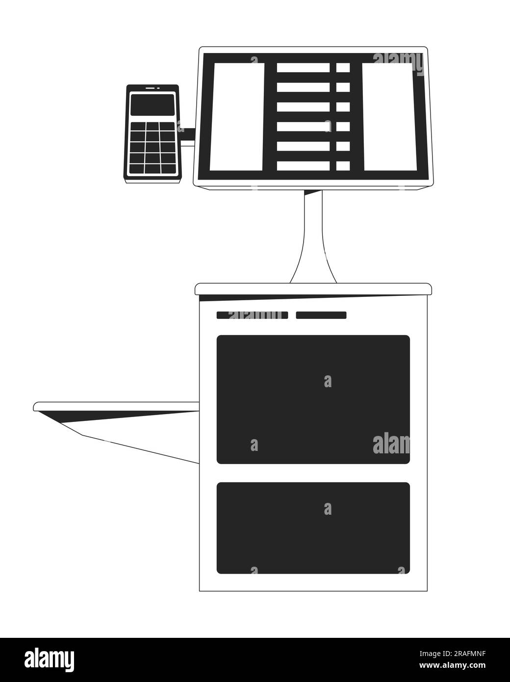 Self Service Checkout Flat Monochrome Isolated Vector Object Stock Vector Image And Art Alamy