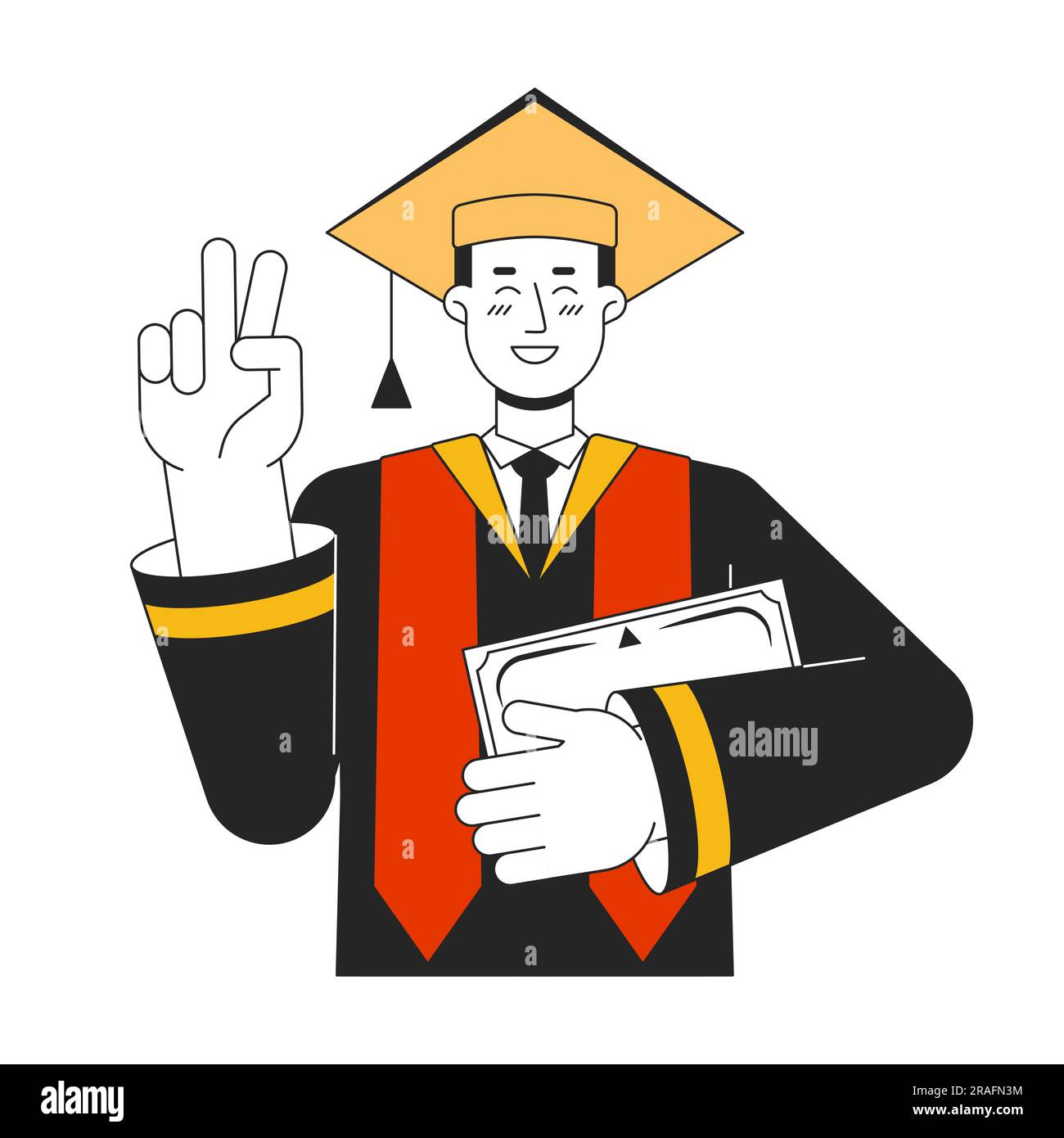 Cartoon man in graduate cap Cut Out Stock Images & Pictures - Alamy