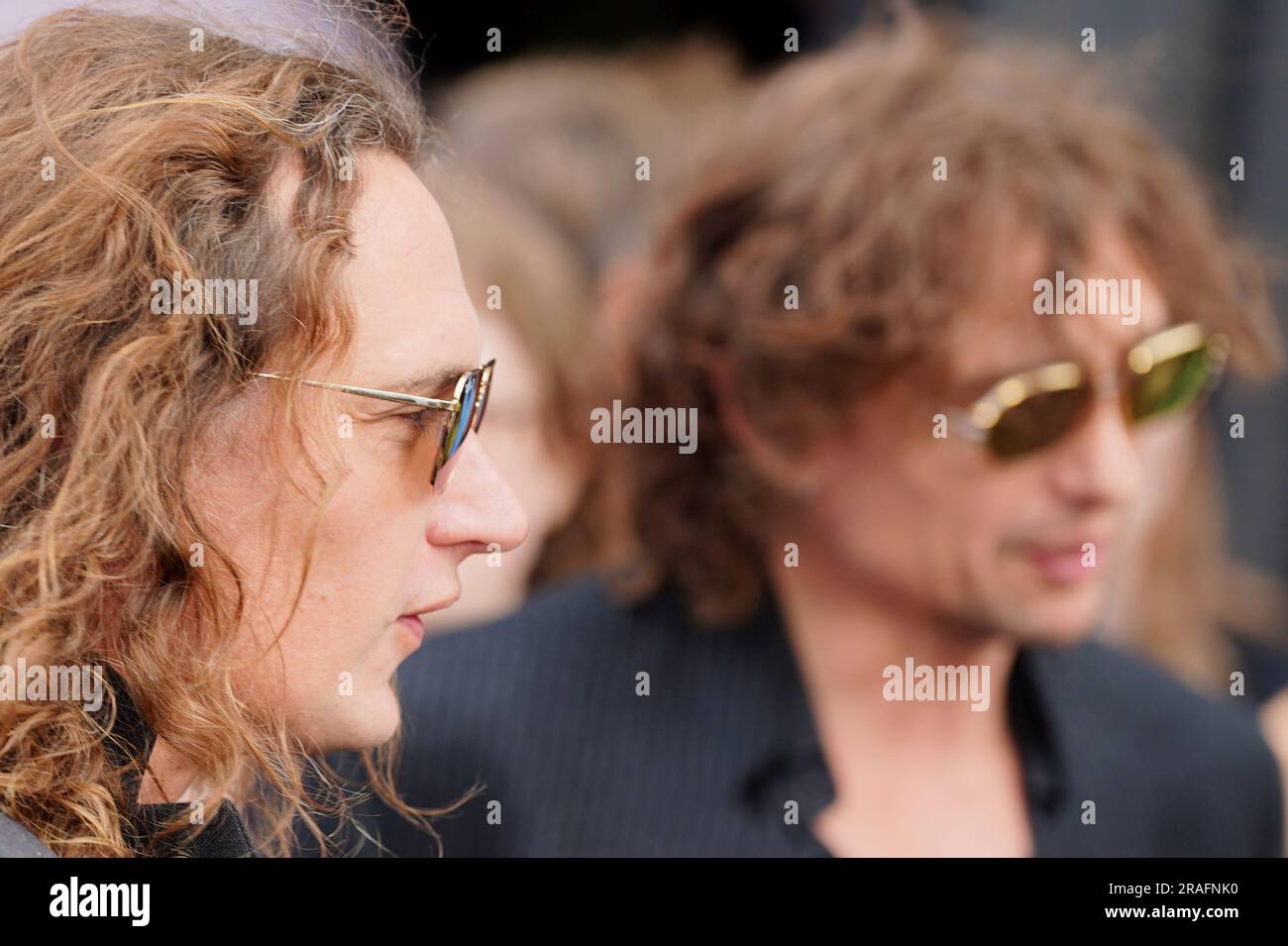 Dan Hawkins (left) and Justin Hawkins attend the premiere of the newly ...