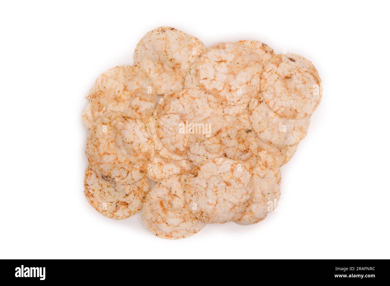 Rice chips isolated on a white background Stock Photo - Alamy