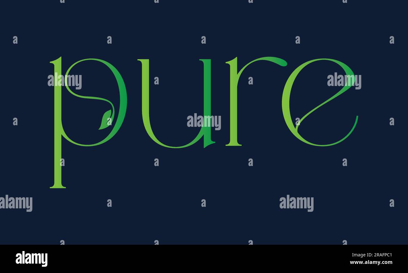 Pure Nature Label Design Eco Friendly Label Design Stock Vector Image ...