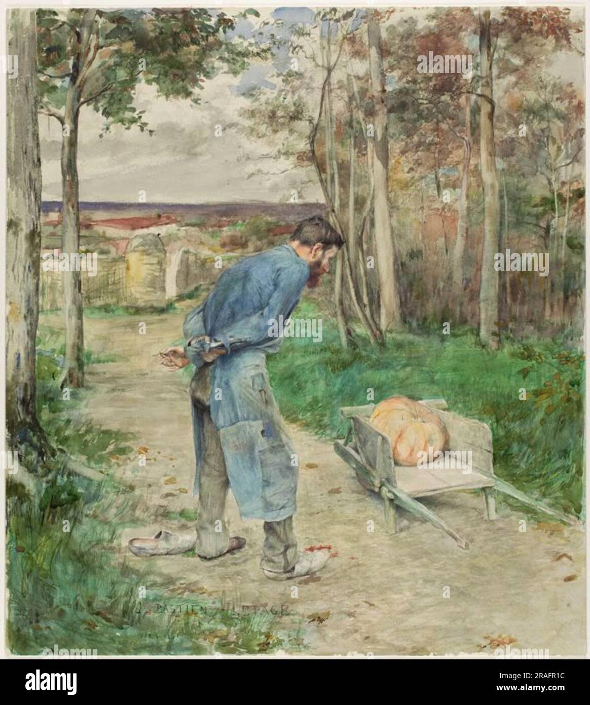 Illustration of La Fontaine's Fable of "the Acorn and the Pumpkin" 1881 ...