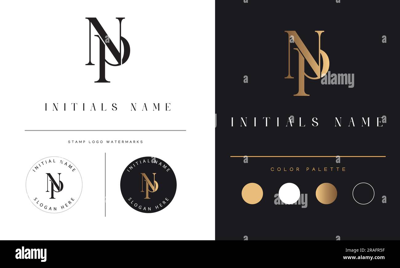 Luxury NP or PN Initial Monogram Text Letter Logo Design Stock Vector Image & Art - Alamy