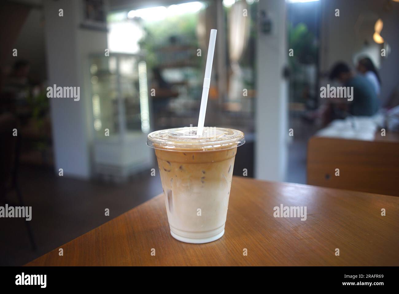 Iced Coffee Latte Recipe at cofee shop Stock Photo - Alamy