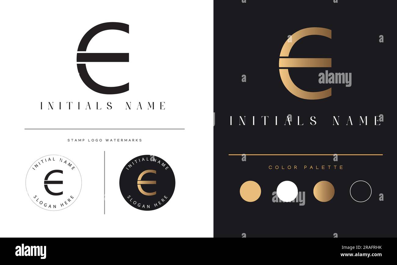 Luxury CE or EC Initial Monogram Text Letter Logo Design Stock Vector ...