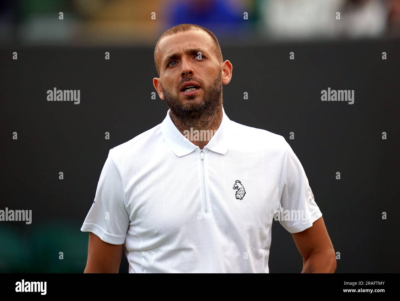Daniel Evans during his match against Quentin Halys (not pictured) on ...