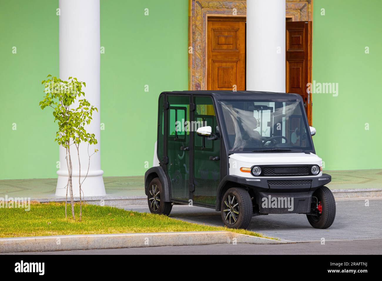 Moscow, Russia - June 22, 2023:electric car in the park. modern ...