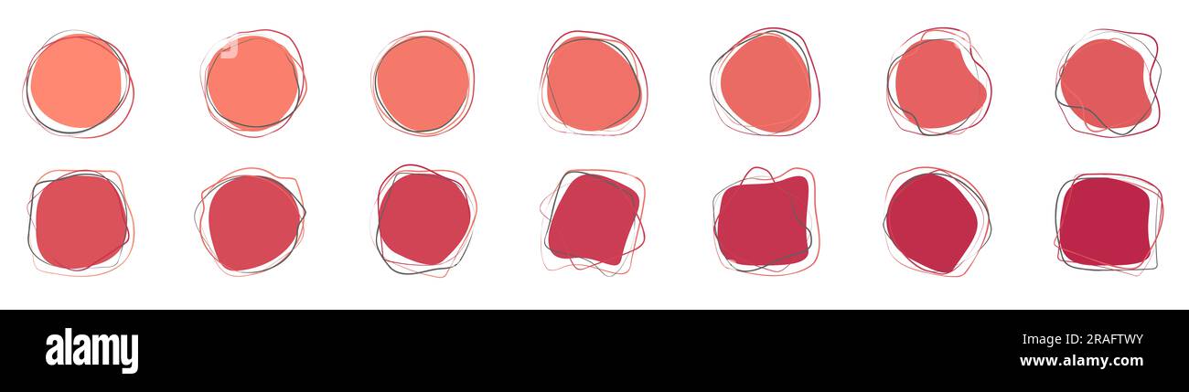 A set of graphic elements of irregular round shape with a smooth color ...