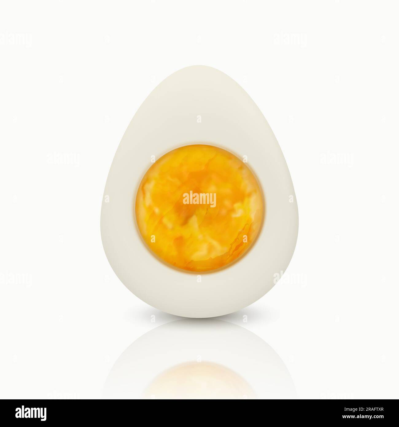 Vector 3d Realistic Chicken Egg. Peeled Boiled Chicken Egg, Hard-Boiled Chicken Egg With Yolk ...