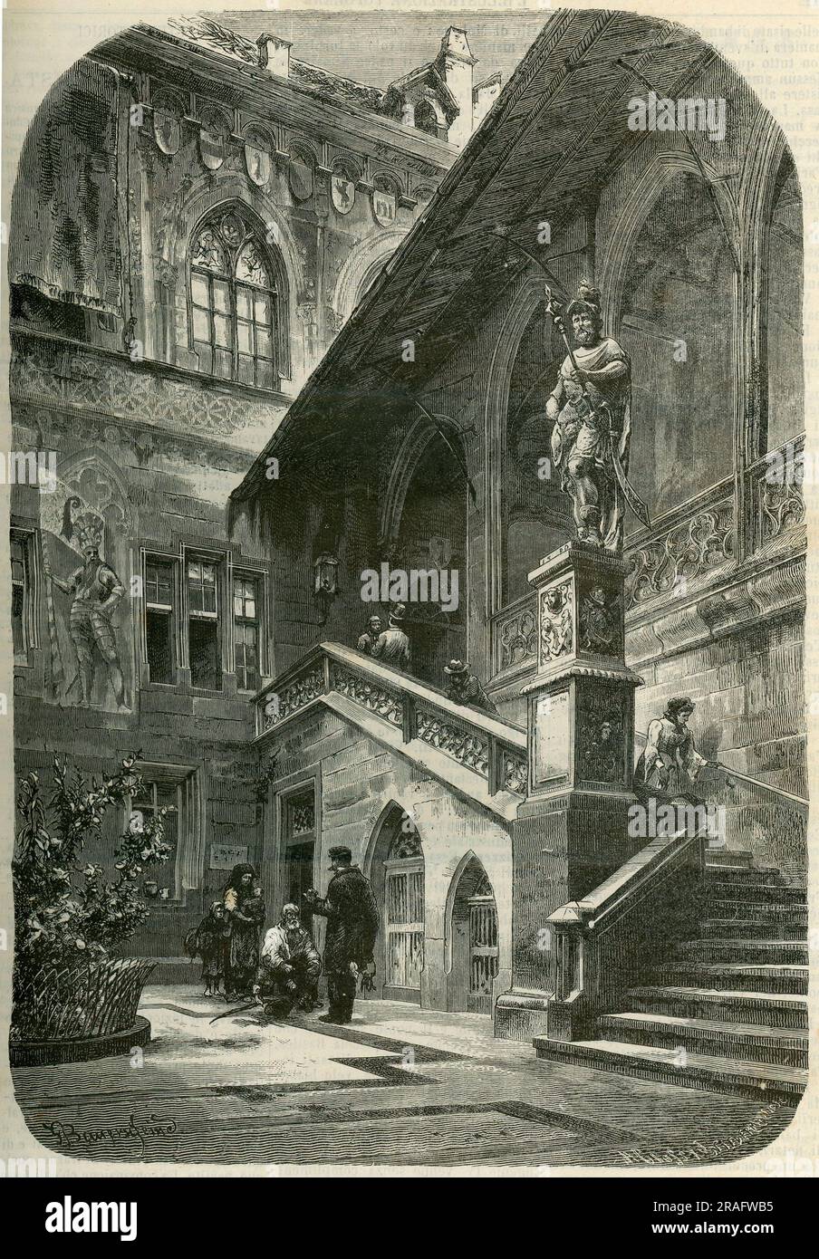 Switzerland. Courtyard of the Town Hall in Basel 1882 by Gustav ...