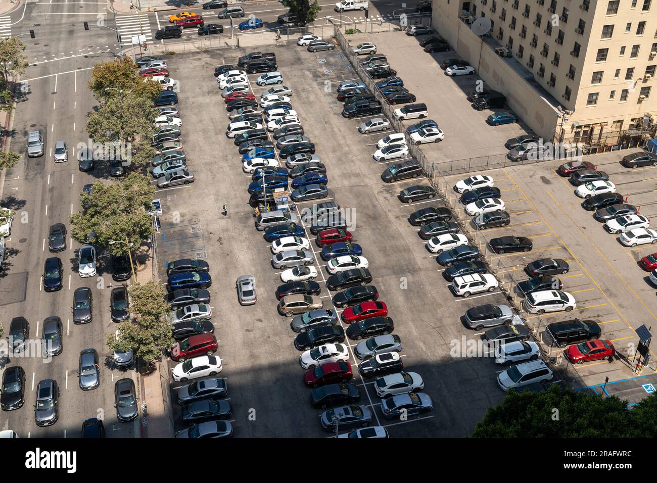 Car Parking Lot in Downtown of Los Angeles Stock Photo - Alamy