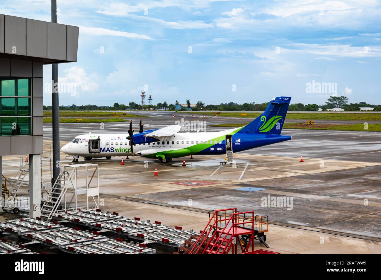 Kuching, Malaysia - 06.15.2023: MASwing aircraft on runway in Malaysia ...