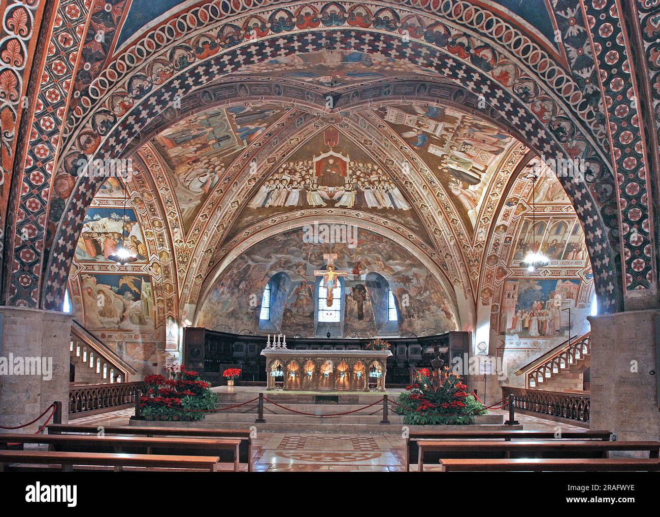 Vault of the presbytery, Giotto's workshop, Assisi, Lower Basilica ...