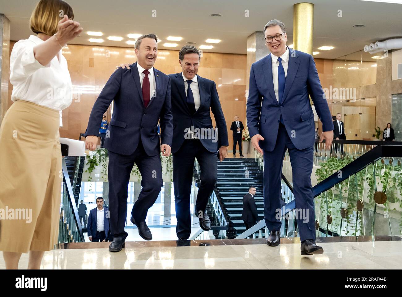 BELGRADE - 03/007/2023, Prime Minister Mark Rutte (m) and Prime ...