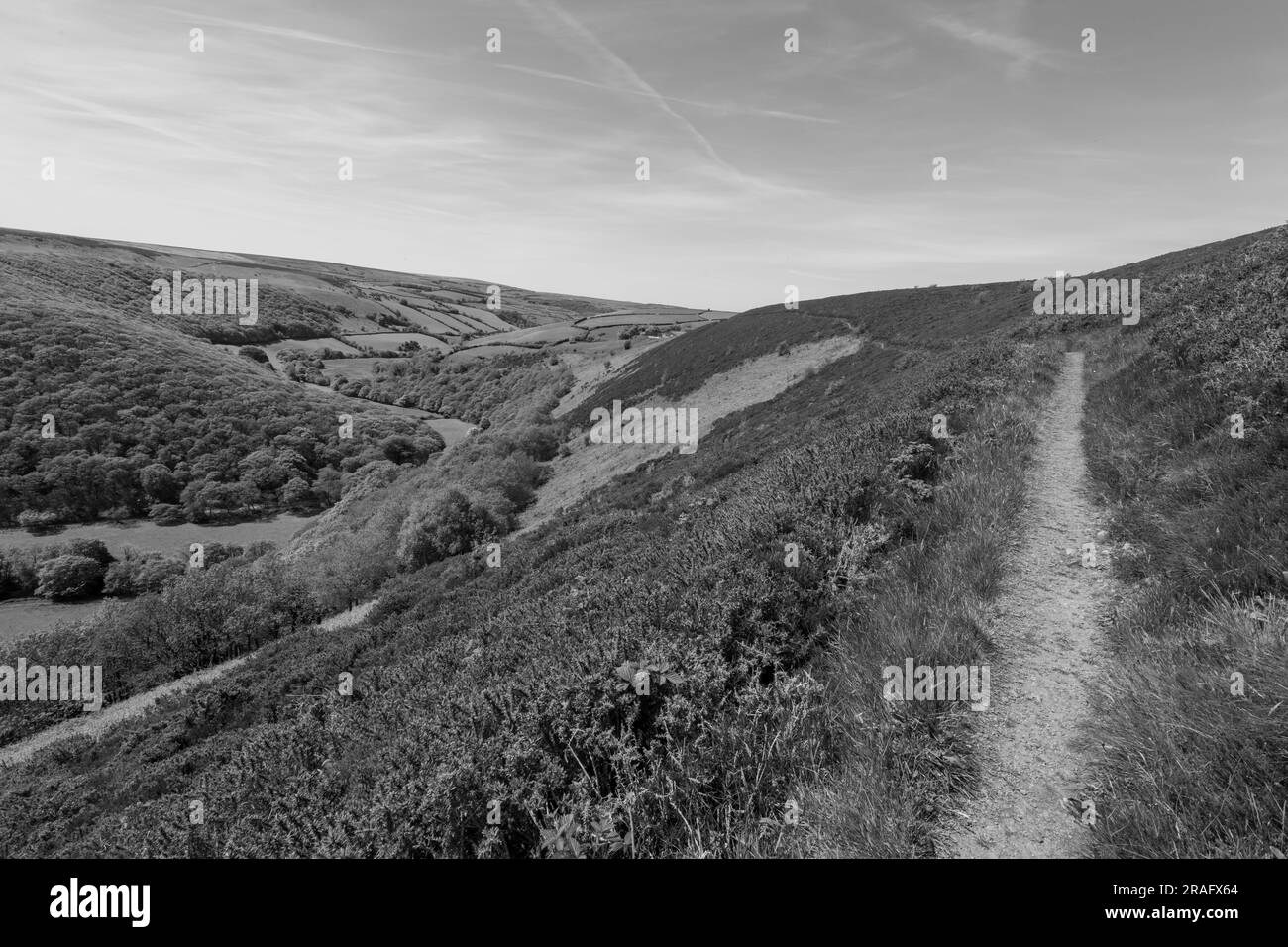 Landscape photo of the Doone valley in Exmoor National Park Stock Photo ...