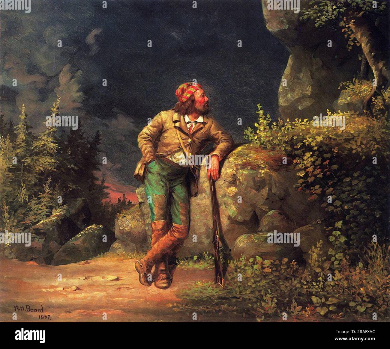 The Trapper 1857 by William Holbrook Beard Stock Photo - Alamy