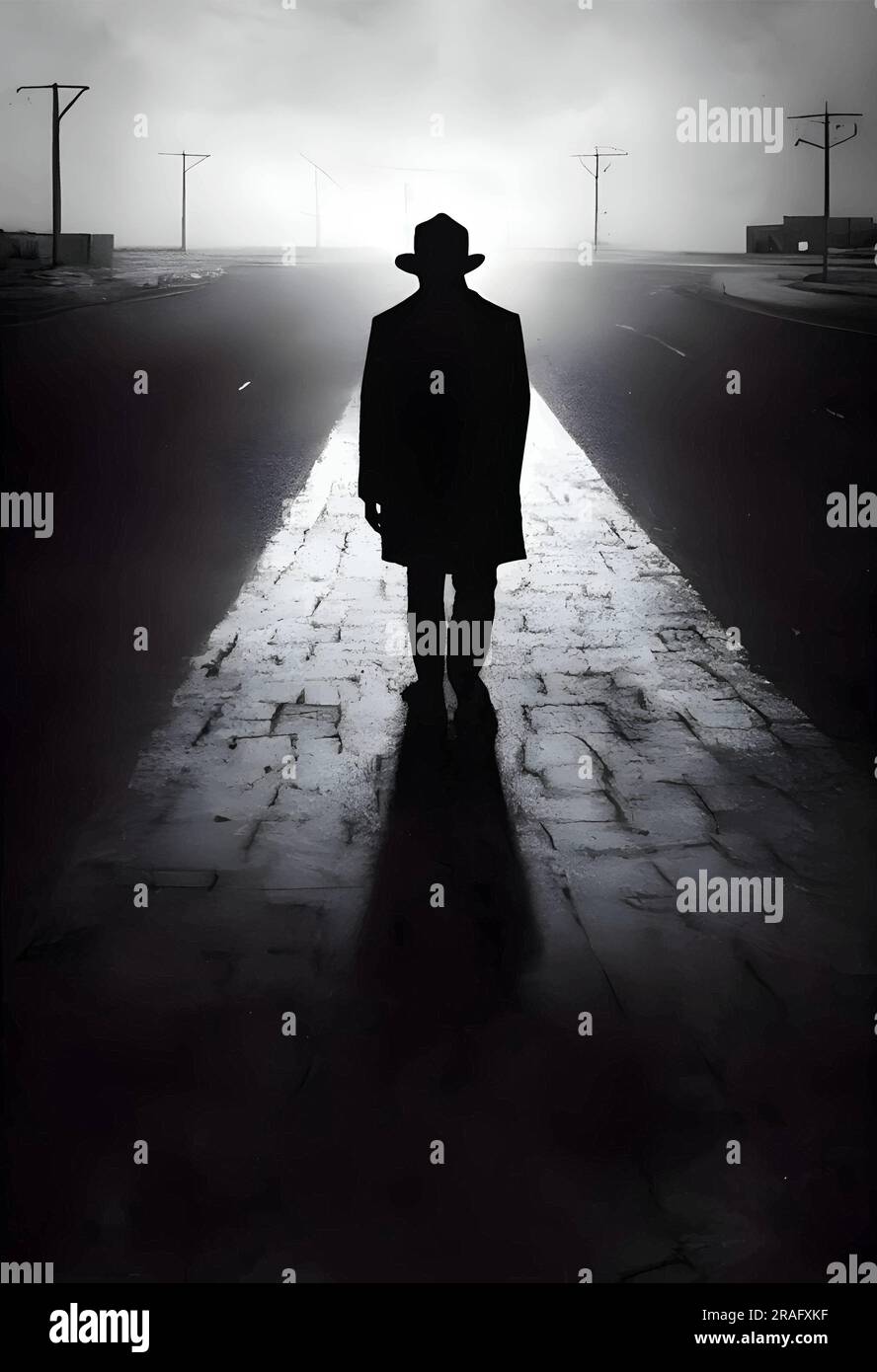 One person shadow street silhouette Stock Vector Images - Alamy