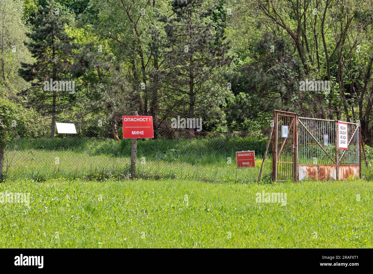 Belgrade, Serbia - May 4, 2019: Danger Land Mines Cyrillic Slavic ...