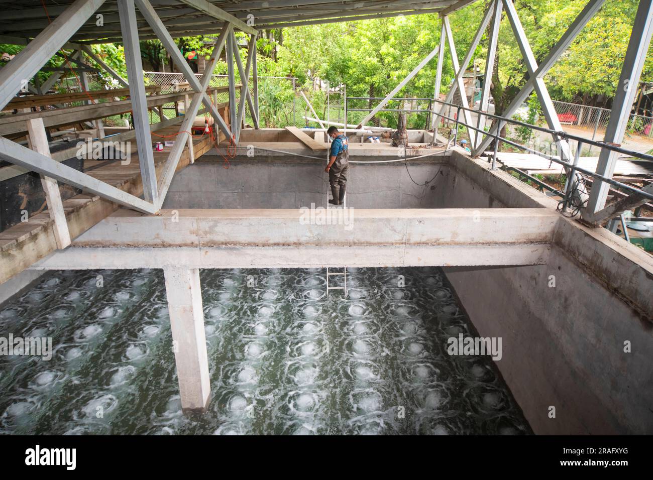 Worker in a wastewater treatment plant Stock Photo - Alamy