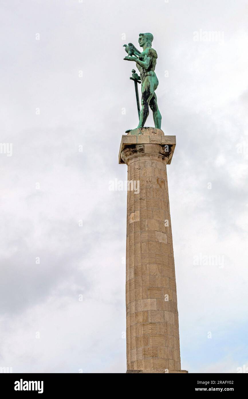 Belgrade, Serbia - December 12, 2018: Bronze Victor Statue at Top of ...