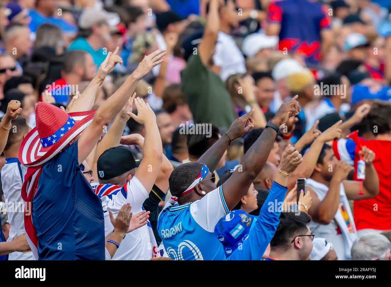 Charlotte, NC, USA. 2nd July, 2023. Fans show their support for their ...