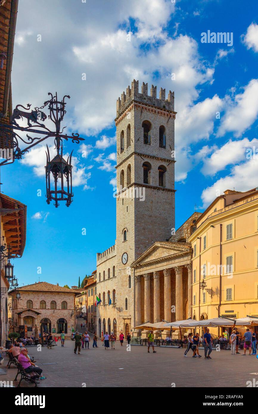 Town Hall Square, Assisi, Perugia, Umbria, Italy Stock Photo - Alamy