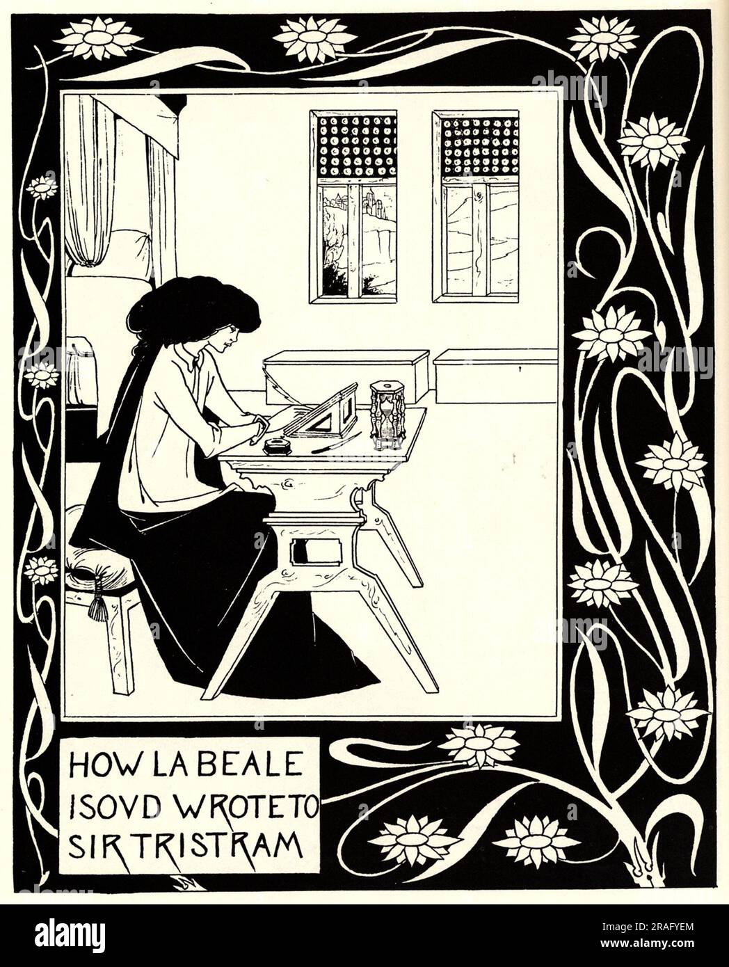 How La Beale Isoud Wrote to Sir Tristram 1892 by Aubrey Beardsley Stock ...