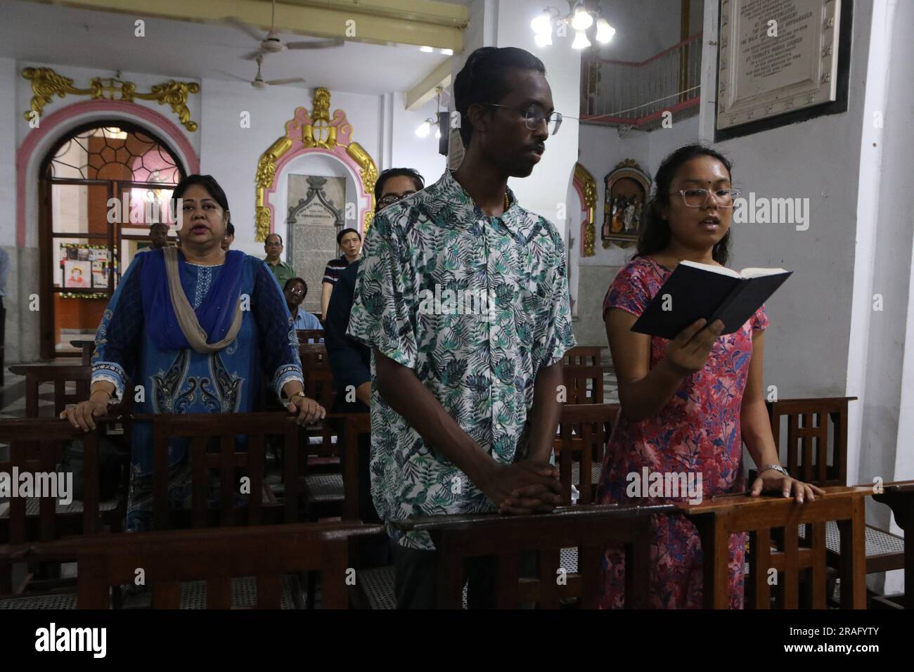 Non Exclusive: July 02, 2023, Kolkata, India: Christians pray during a ...