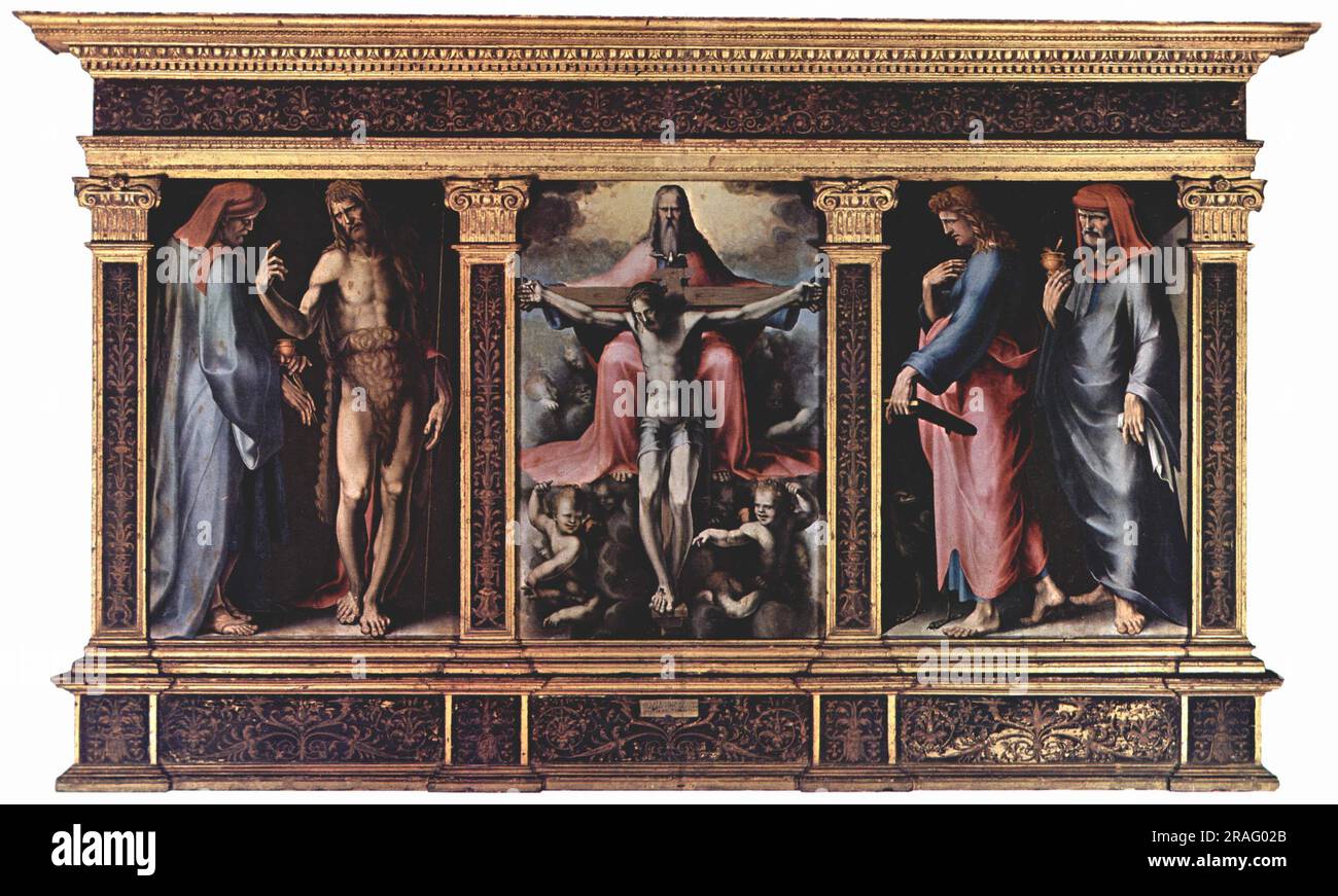 Trinity Tryptych 1513 by Domenico Beccafumi Stock Photo - Alamy