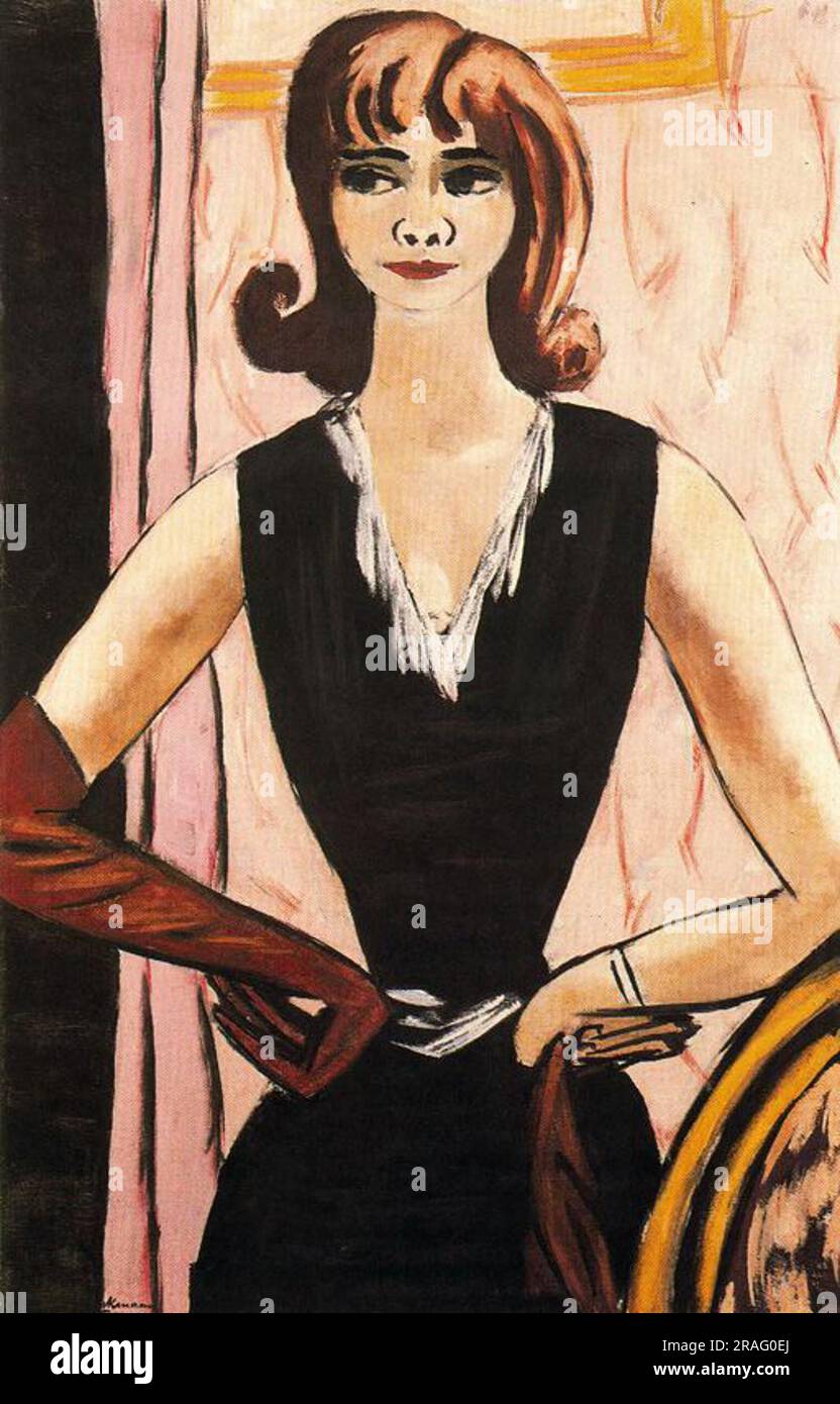 Portrait of Quappi in pink and purple 1931 by Max Beckmann Stock Photo ...