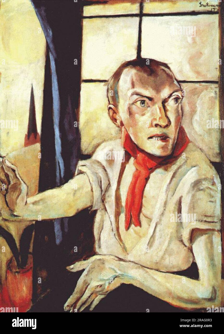 Self-Portrait with Red Scarf 1917 by Max Beckmann Stock Photo - Alamy