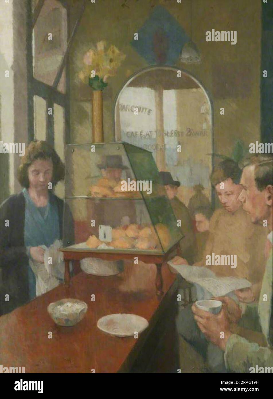 The Café (Café Conte, London) 1938 by Graham Bell Stock Photo - Alamy