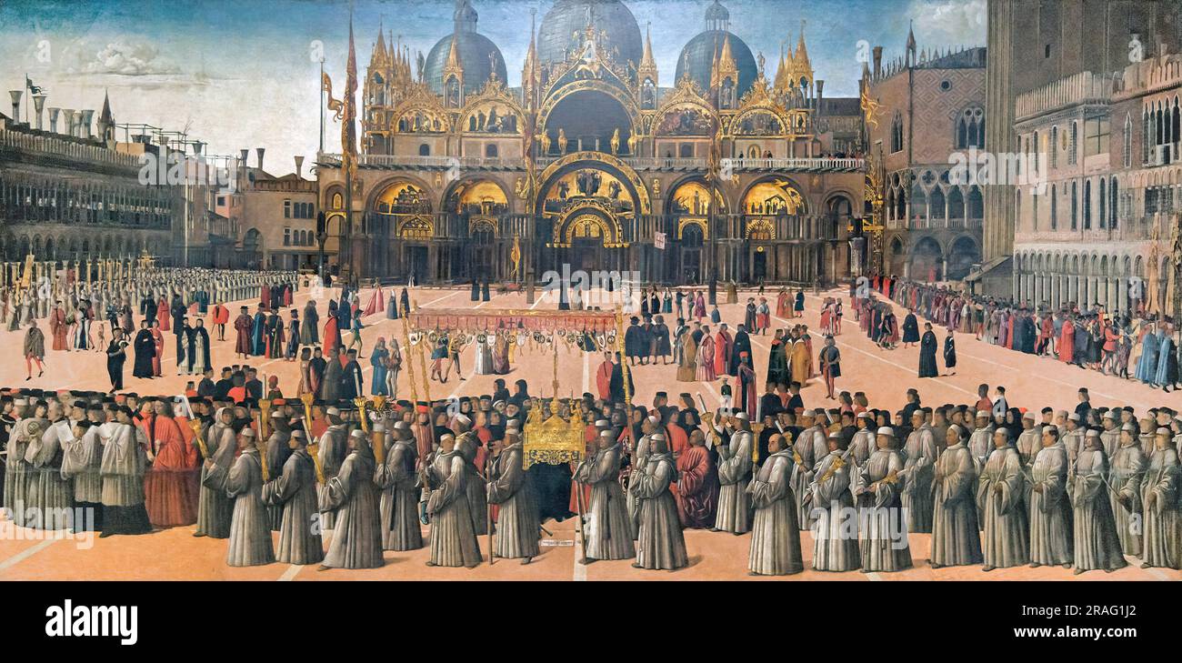 Procession of the True Cross (Procession in St. Mark's Square) 1496 by ...
