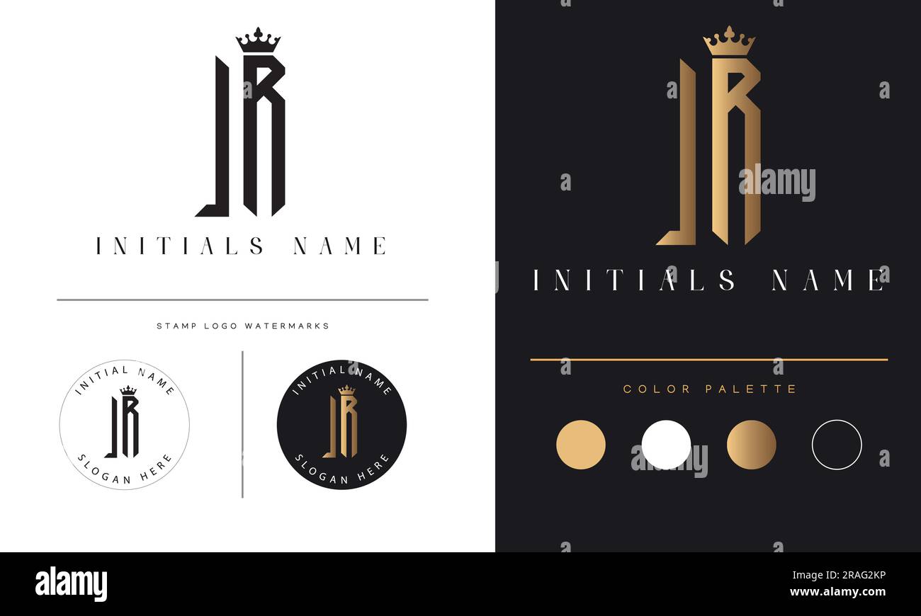 Luxury LR or RL Initial Monogram Text Letter Logo Design Stock Vector ...