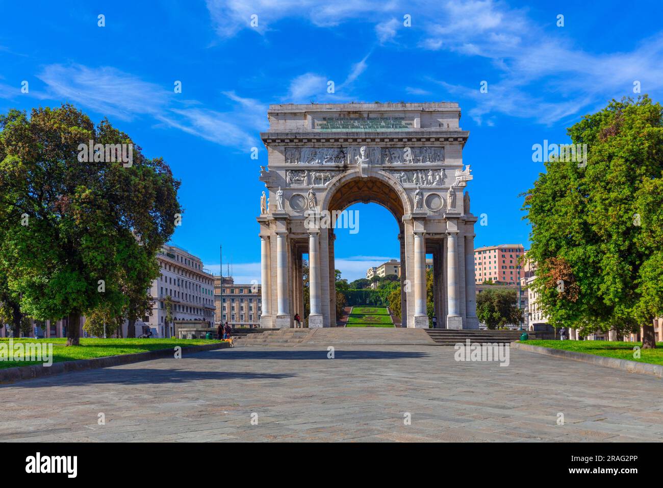 Arch of Victory, Piazza della Vittoria, Genova, Liguria, Italy Stock ...