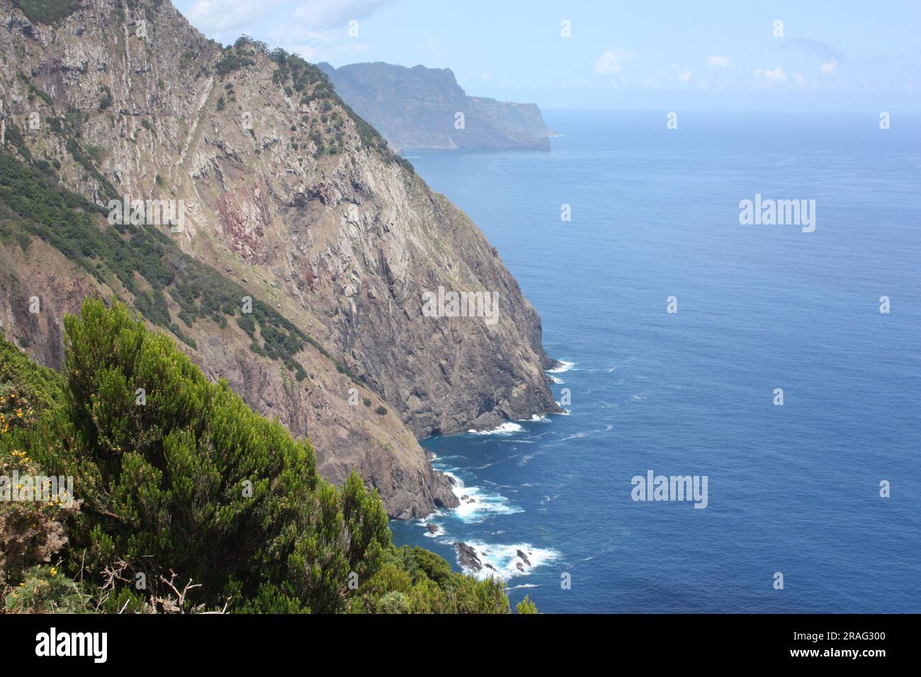 The north coast of Madeira looking westwards from the Boca do Risco ...