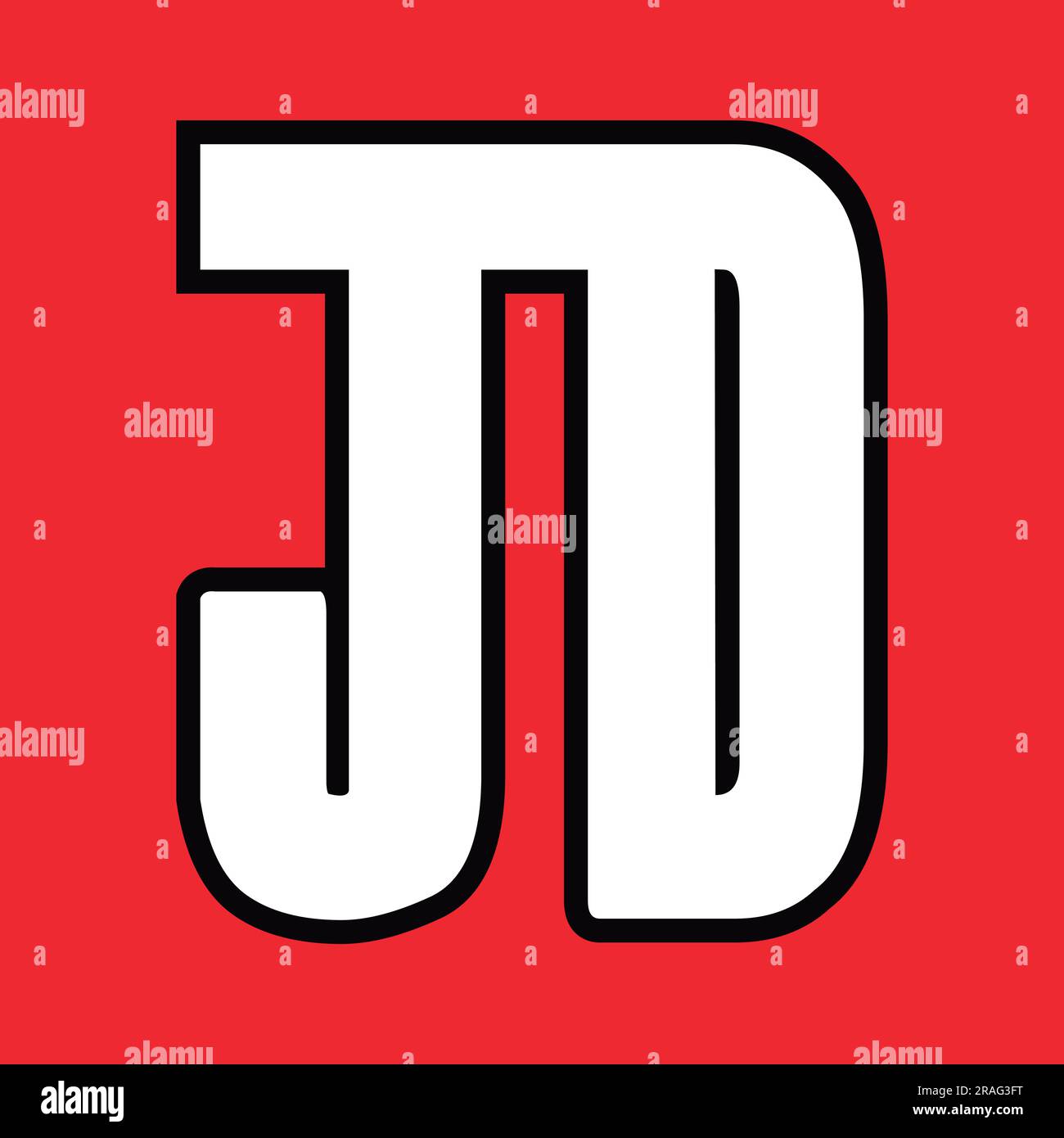 Modern JD or DJ Initial Monogram Text Letter Logo Design Stock Vector ...