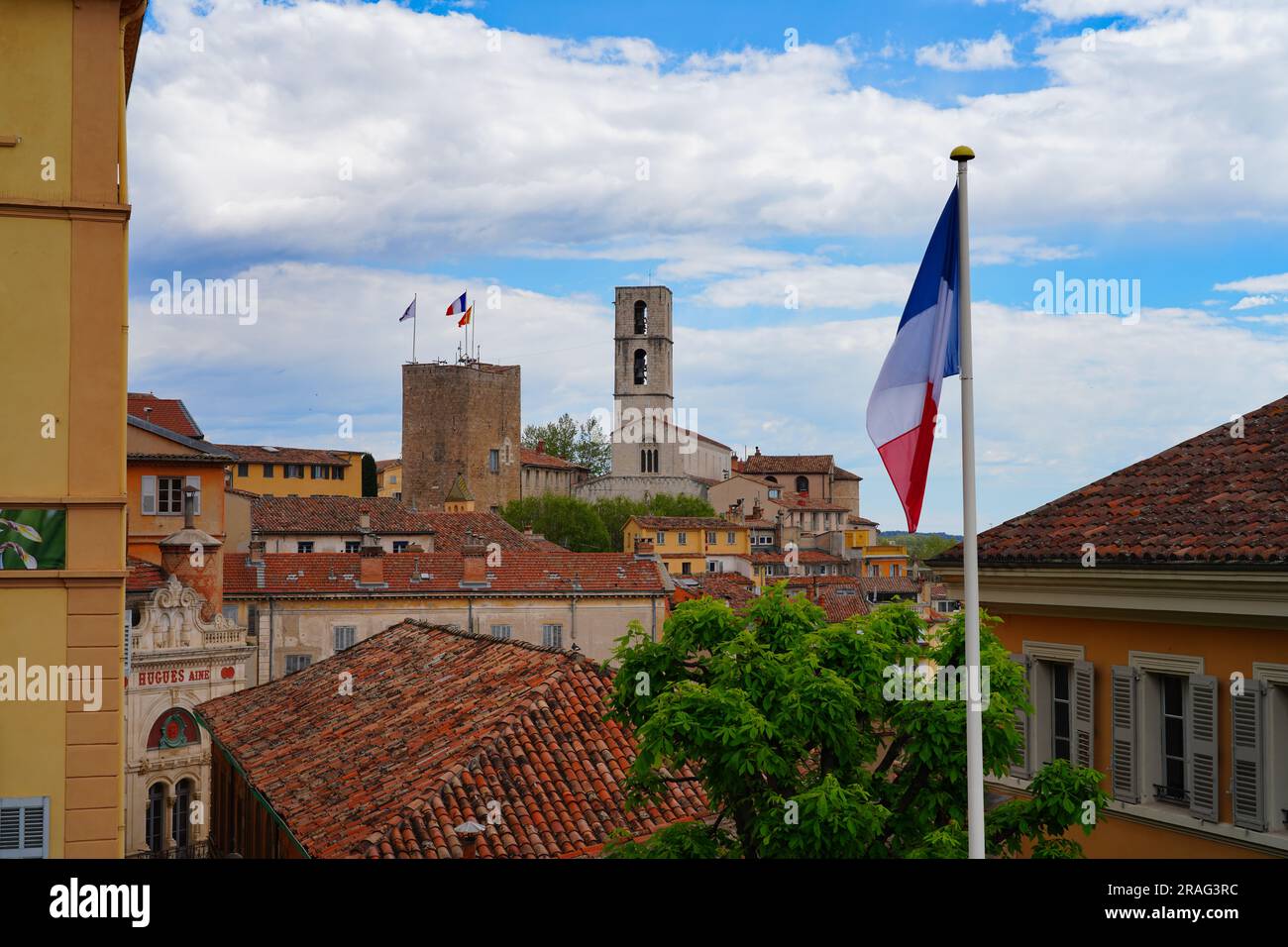 GRASSE, FRANCE -17 APR 2023- View of the town of Grasse, Provence Cote ...