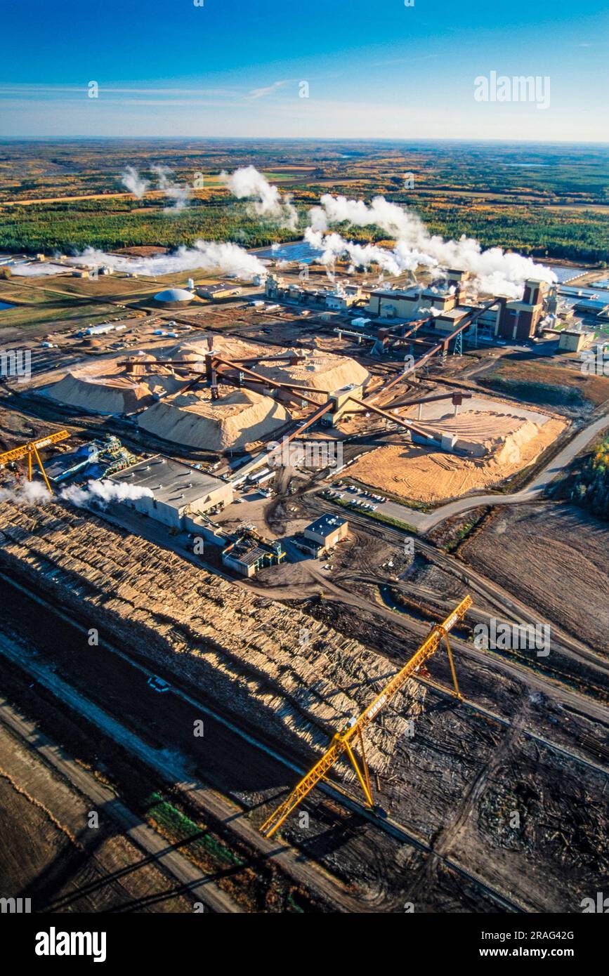 Aerial image of pulp mill, Athabasca, Alberta, Canada Stock Photo - Alamy