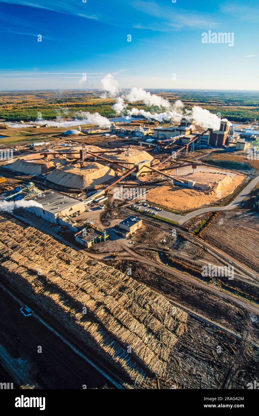 Aerial image of pulp mill, Athabasca, Alberta, Canada Stock Photo - Alamy