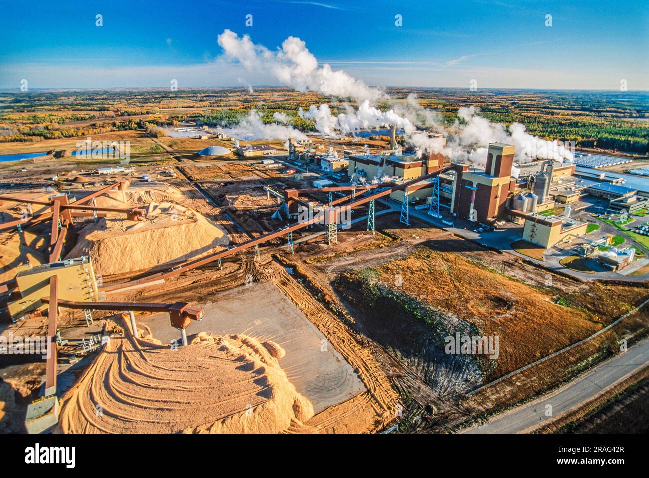 Aerial image of pulp mill, Athabasca, Alberta, Canada Stock Photo - Alamy